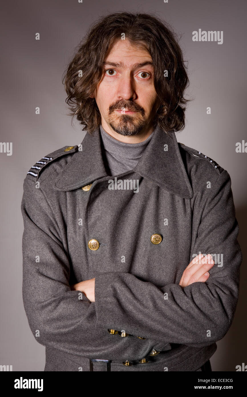 young man dressed as russian military, studio picture Stock Photo - Alamy
