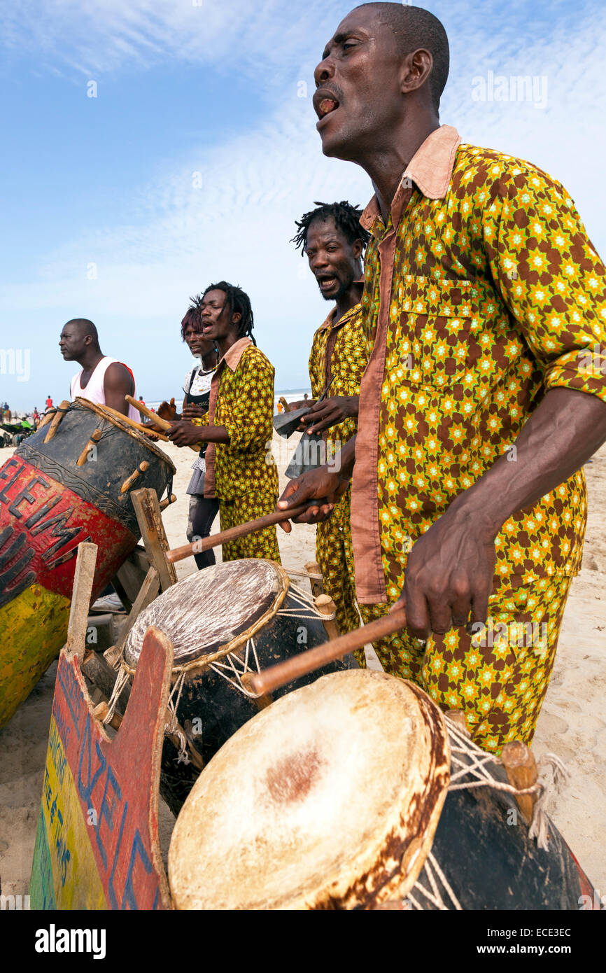 African musicians on Labadi beach, Accra, Ghana, Africa Stock Photo - Alamy