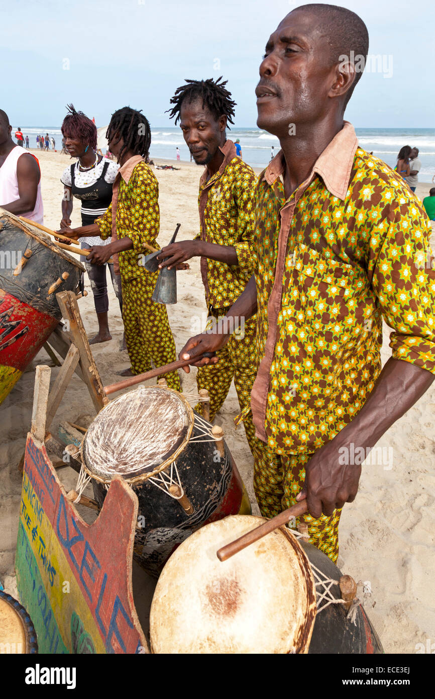 African musicians on Labadi beach, Accra, Ghana, Africa Stock Photo - Alamy