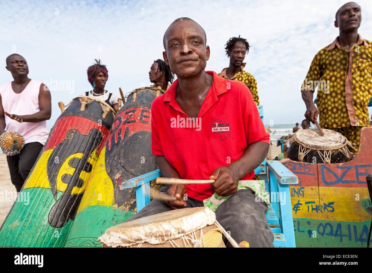African musicians on Labadi beach, Accra, Ghana, Africa Stock Photo - Alamy