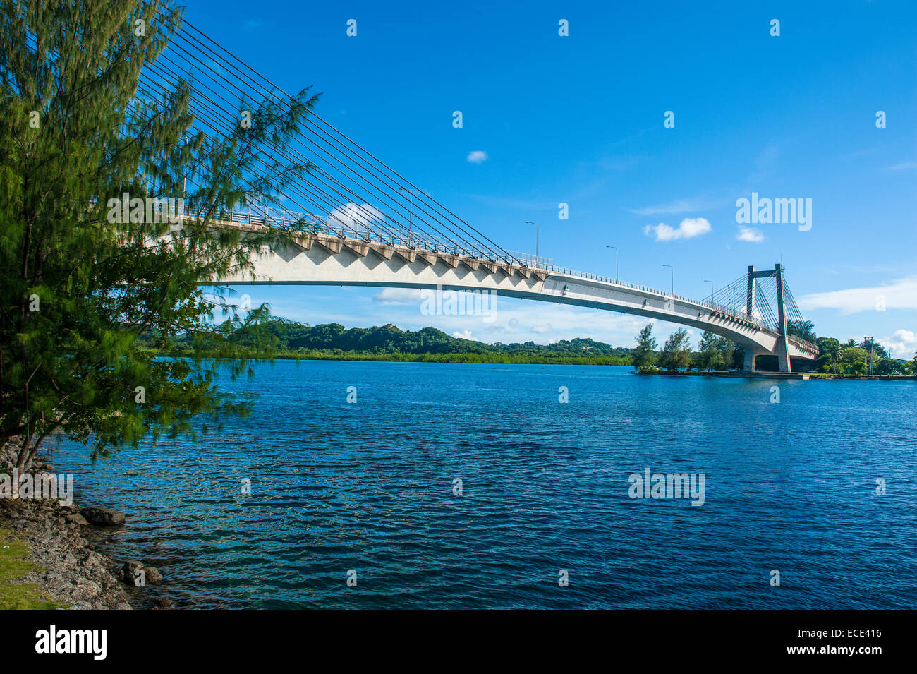 Bridge linking Babeldoab island with Koror island, Palau, Micronesia ...