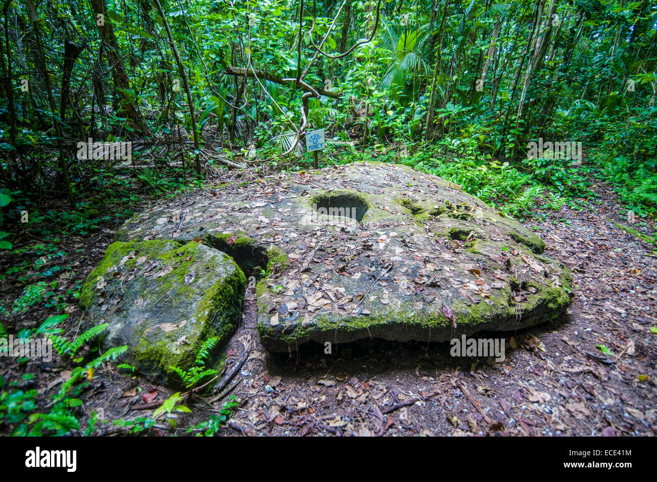 Old stone money, Carp Island, Rock Islands, Palau, Micronesia Stock ...