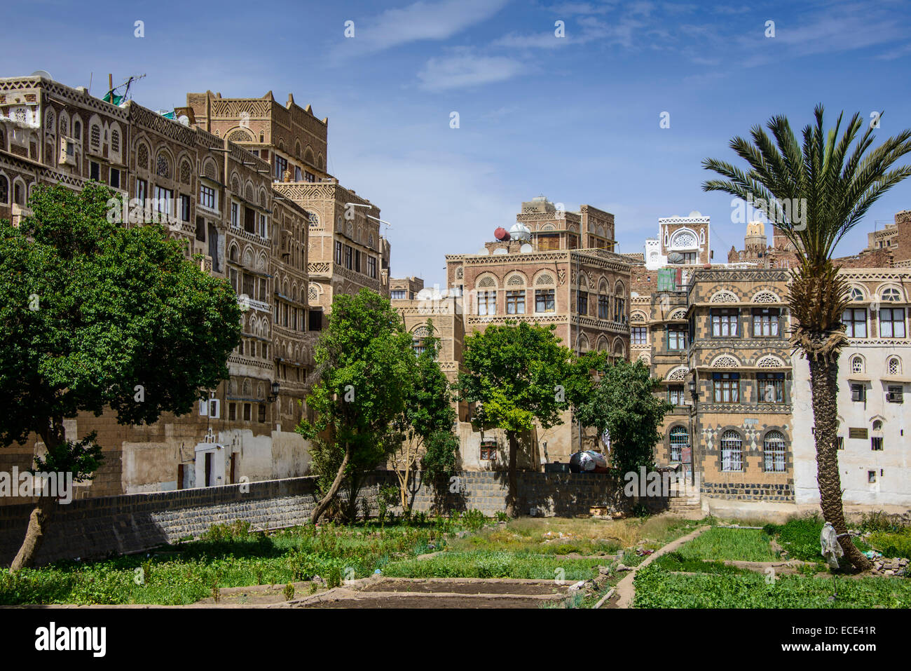 Traditional old houses in the old city of Sana'a, UNESCO World Heritage ...
