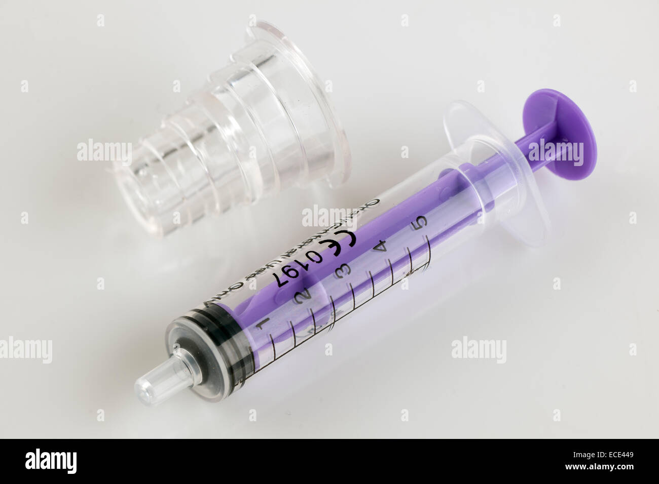 Five millilitre measured syringe Stock Photo - Alamy