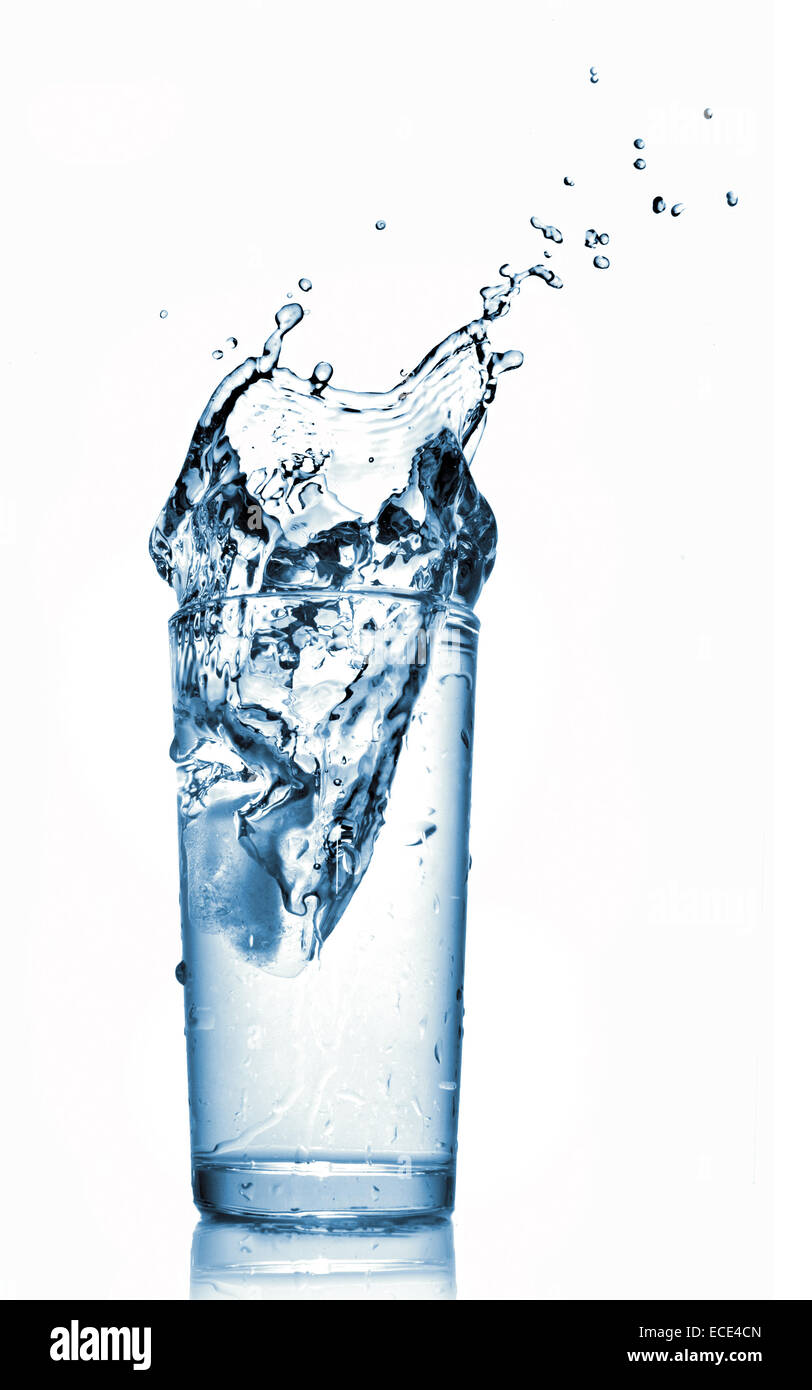 water splash in glass isolated on white Stock Photo - Alamy