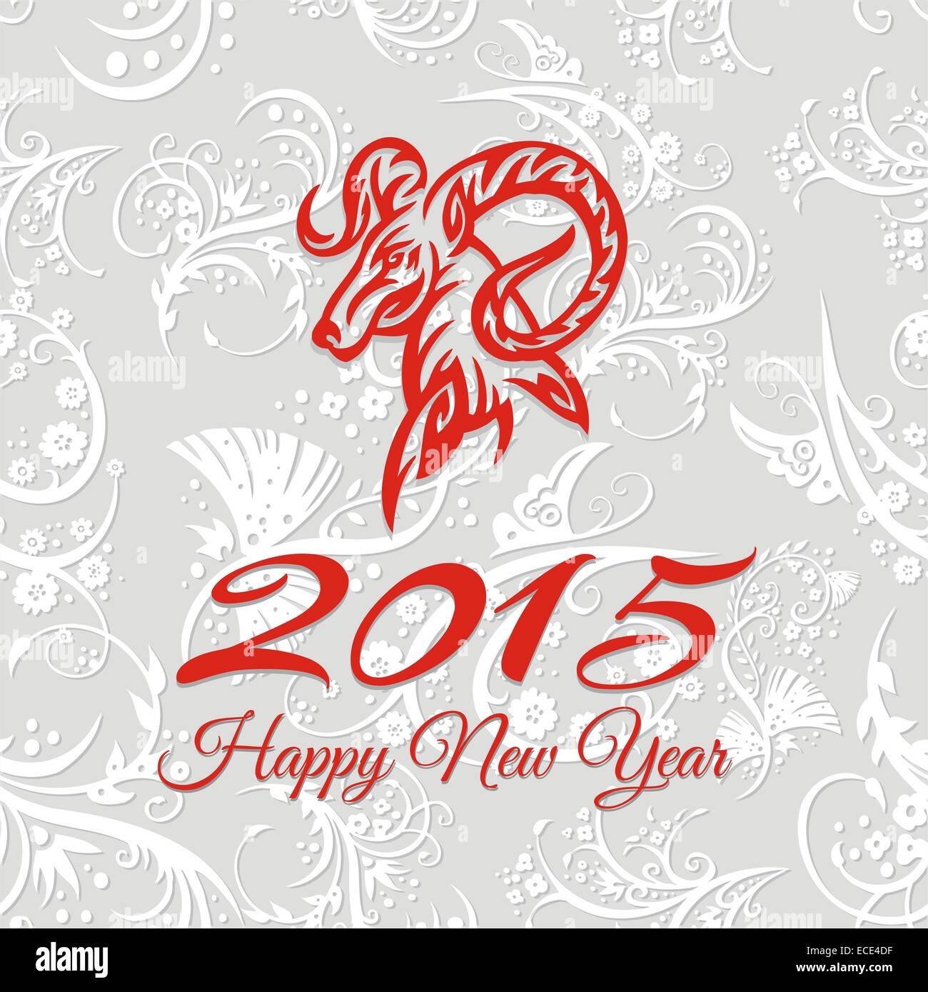 2015 year of the goat chinese card hi-res stock photography and images ...