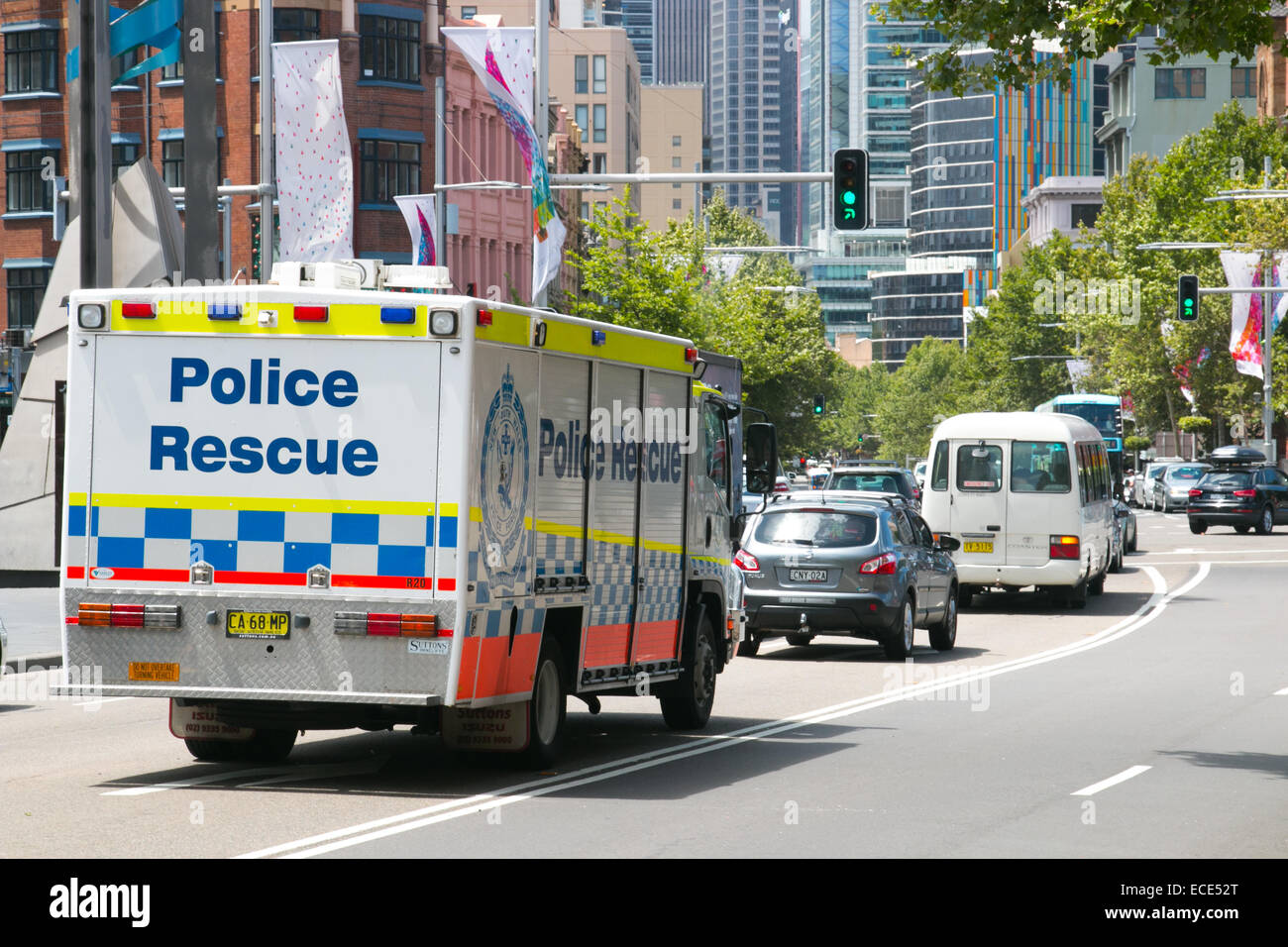 new south wales police rescue vehicle in chippendale,sydney,australia ...