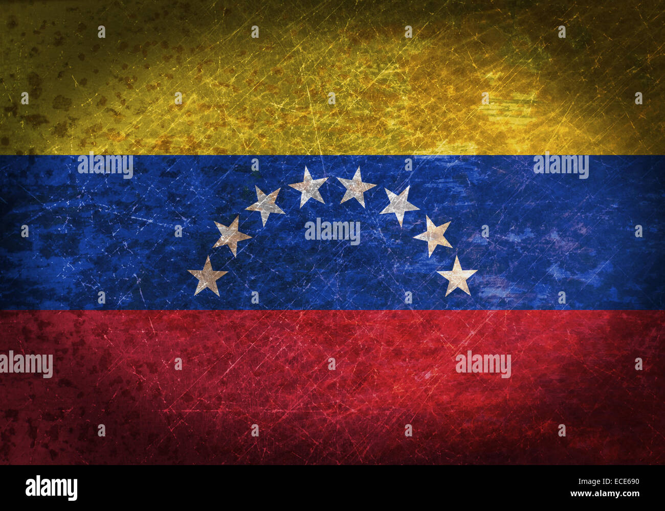 Old rusty metal sign with a flag - Venezuela Stock Photo - Alamy