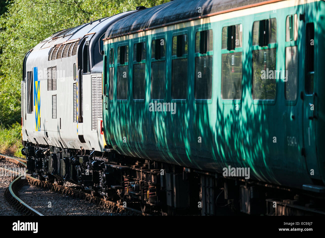 English Electric Class 37 diesel loco waiting to leave Shenton on the ...