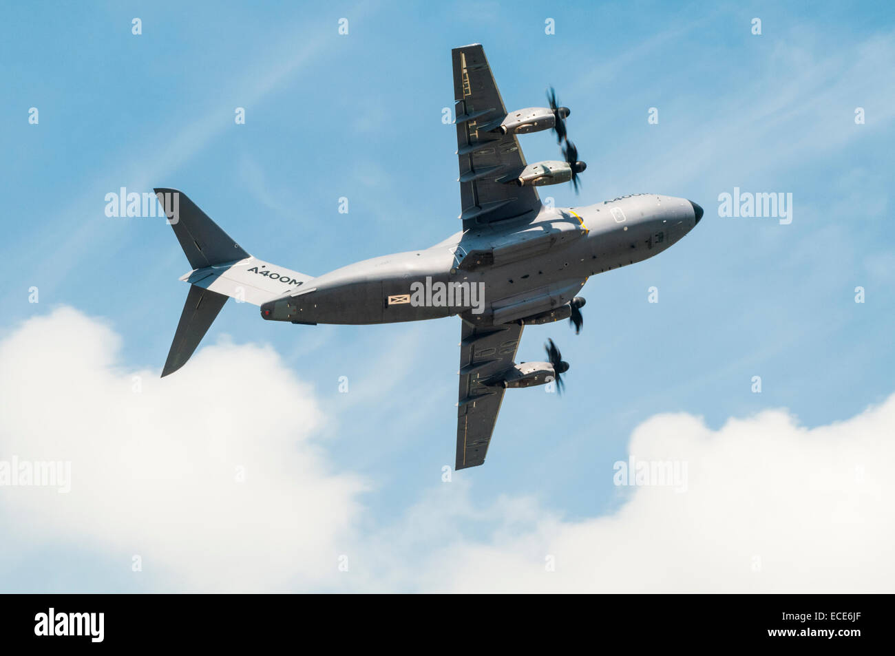 Airnus A400M transport aircraft flying overhead as it takes off Stock ...