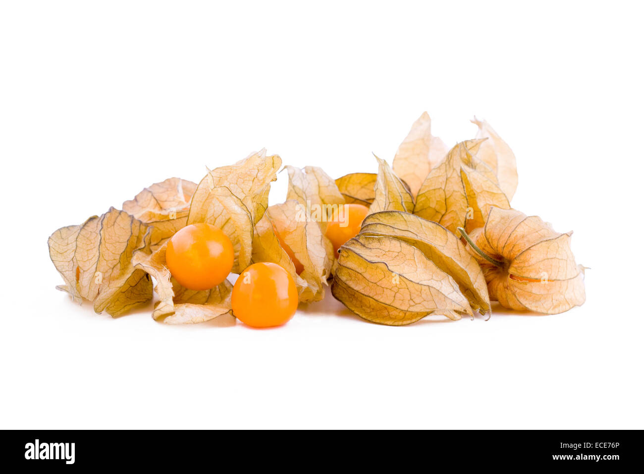 Fresh small physalis fruits isolated on white background, jam-berry ...