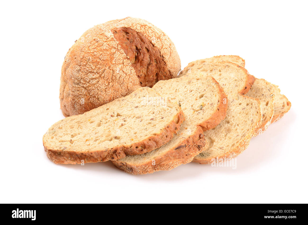 sliced loaf of bread isolated on white Stock Photo - Alamy