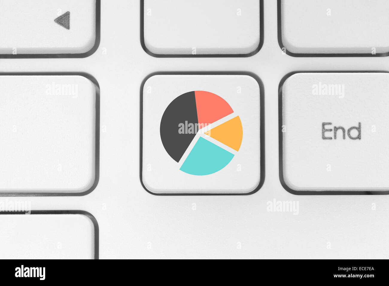 Keyboard key with graph icon Stock Photo - Alamy