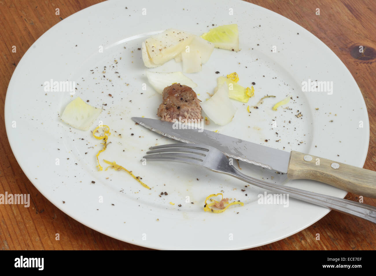 Plate after eating Stock Photo - Alamy