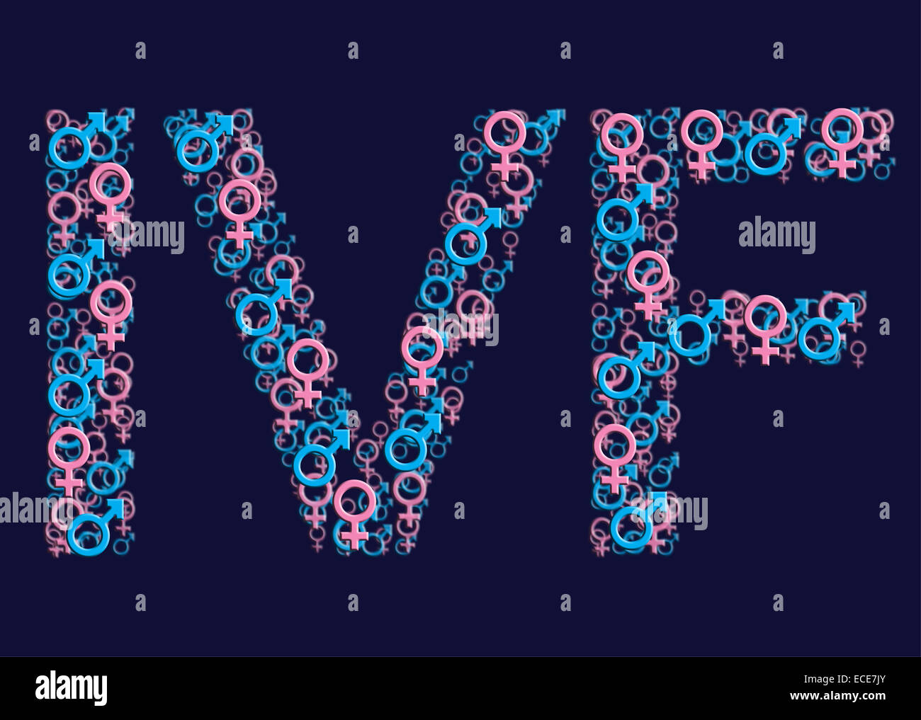 IVF Concept Illustration with Gender Symbols – In Vitro Fertilization ...