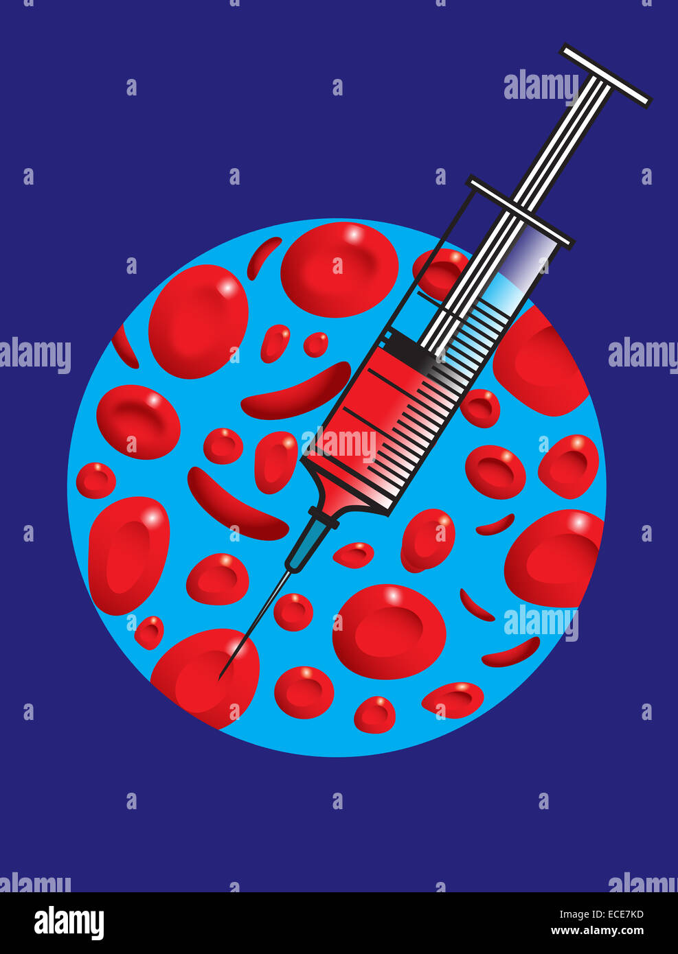 Medical Injection Concept – Syringe with Red Blood Cells symbolizing ...