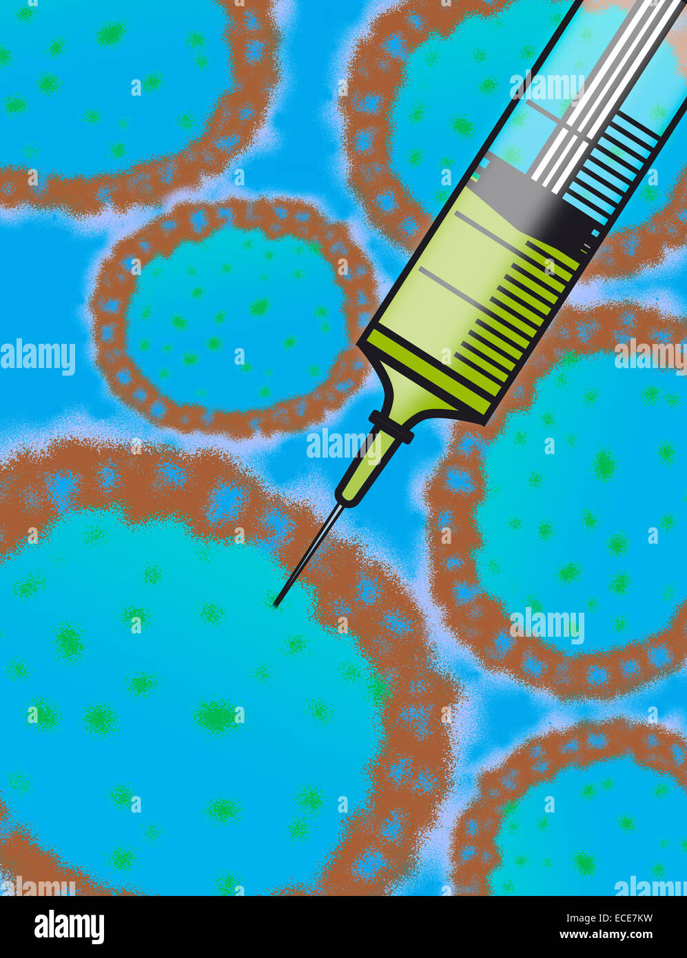 Injection into Virus Cells - Medical Research & Vaccination Concept ...