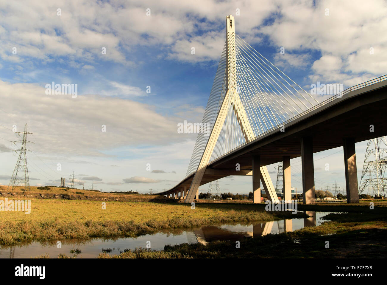 Flintshire Bridge, A548 spanning the Dee Estuary, linking Connah’s Quay ...