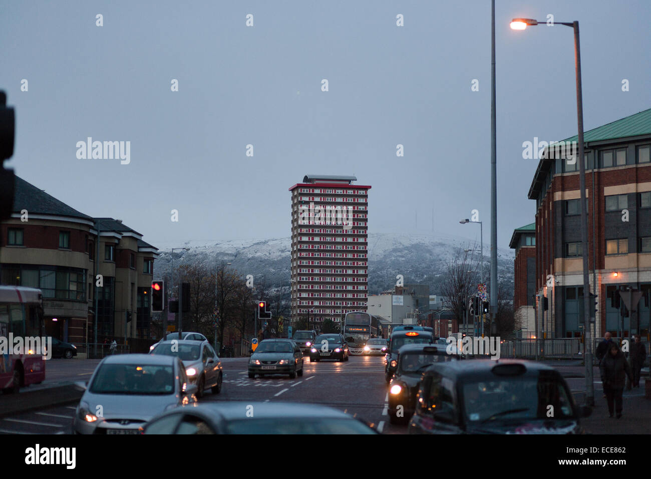Belfast, Northern Ireland, UK. 12th December, 2014. Divis Flats with ...