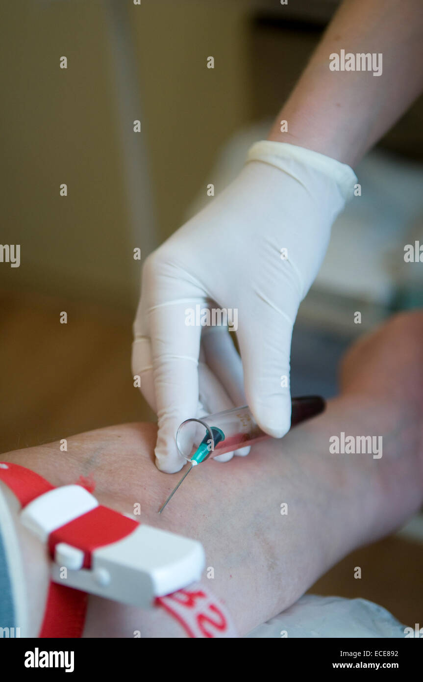 This is a procedure of blood sampling from vein Stock Photo - Alamy