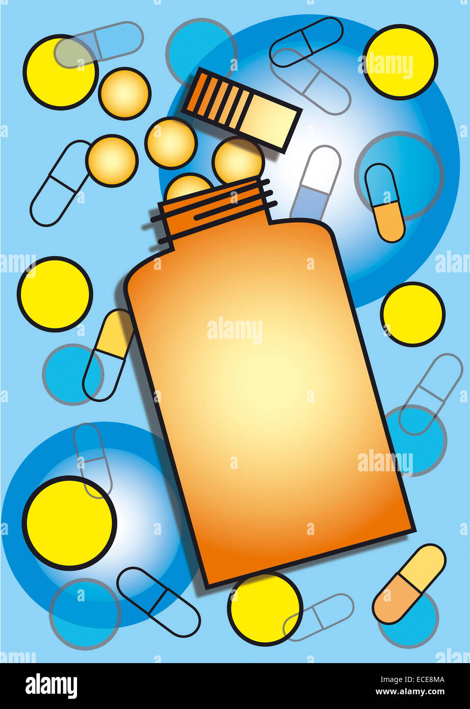 Colorful Medicine Bottle with Scattered Pills – Pharmaceutical ...