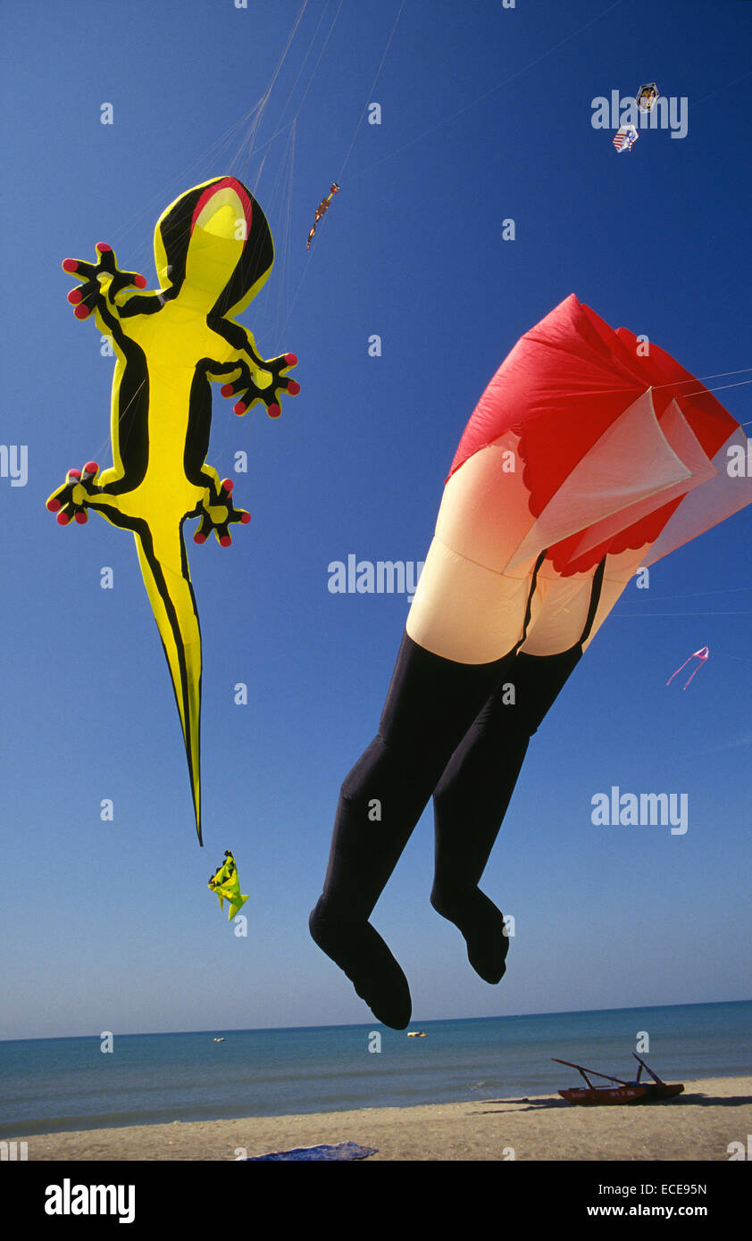 europe, italy, lazio, ostia beach, international kites meeting, huge ...