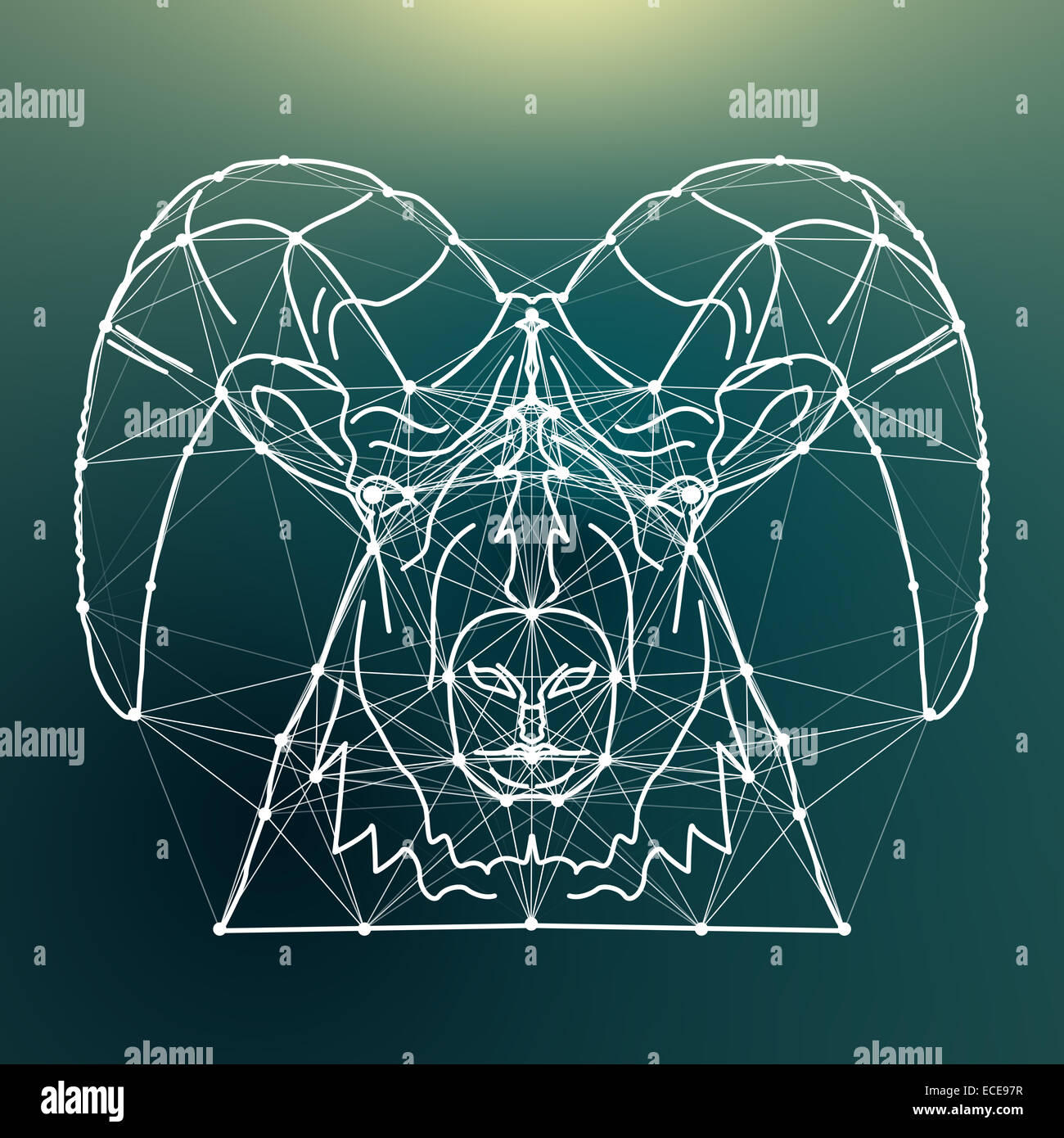 Magic sheep lines connected with dots Stock Photo - Alamy