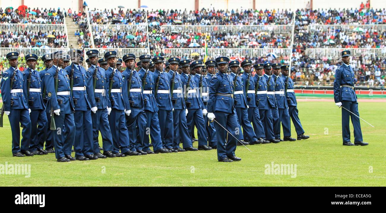 Nairobi, Kenya. 12th Dec, 2014. Kenyan soldiers parade during the 51th ...