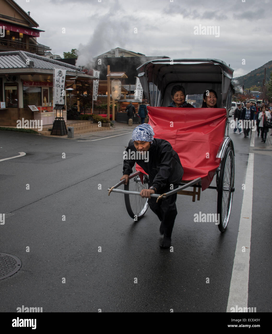 Rickshaw ride at Arashiyama, Kyoto, Japan Stock Photo - Alamy
