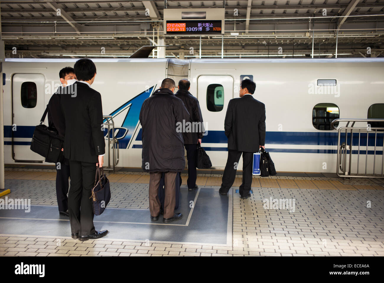 Passengers waiting for the Shinkansen, Japan Stock Photo - Alamy