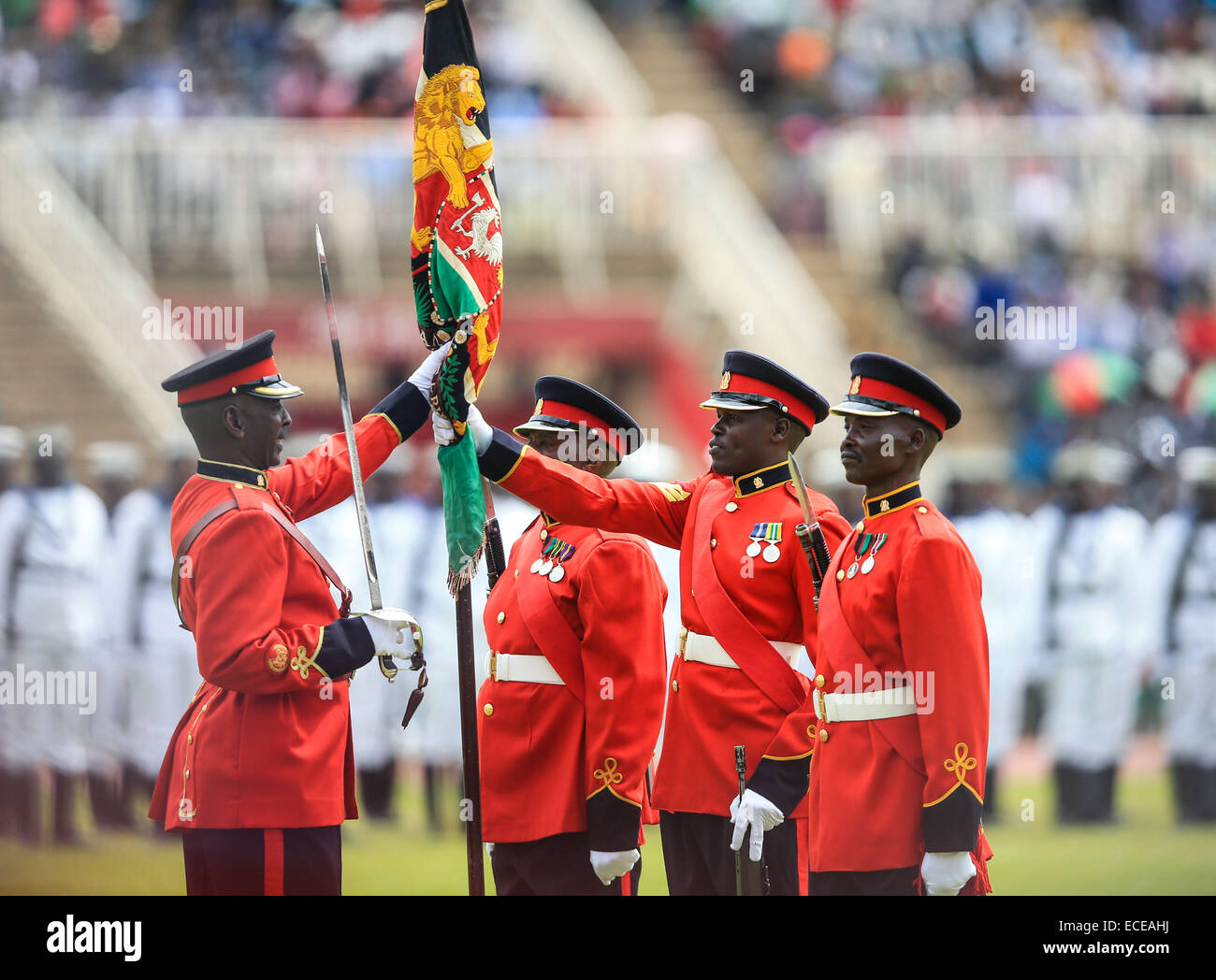 Nairobi, Kenya. 12th Dec, 2014. Kenyan soldiers parade during the 51th ...