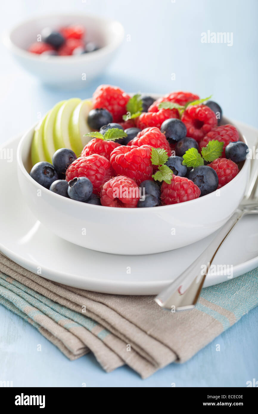 fresh fruit salad with raspberry blueberry apple Stock Photo - Alamy