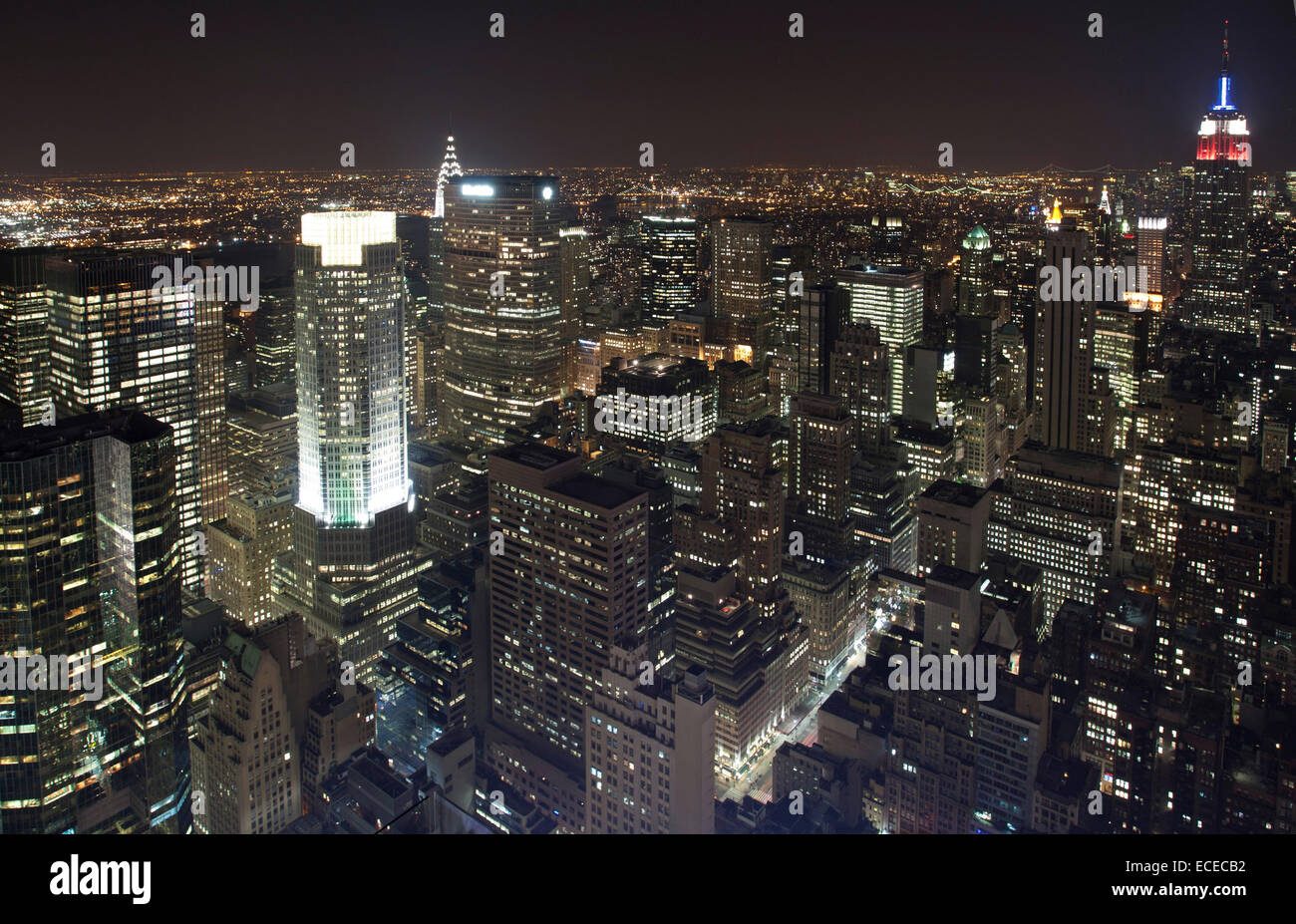 USA, New York State, New York, View of city at night Stock Photo - Alamy