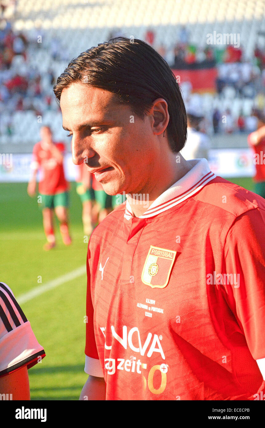 Retired football stars from Germany and Portugal playing a charity ...