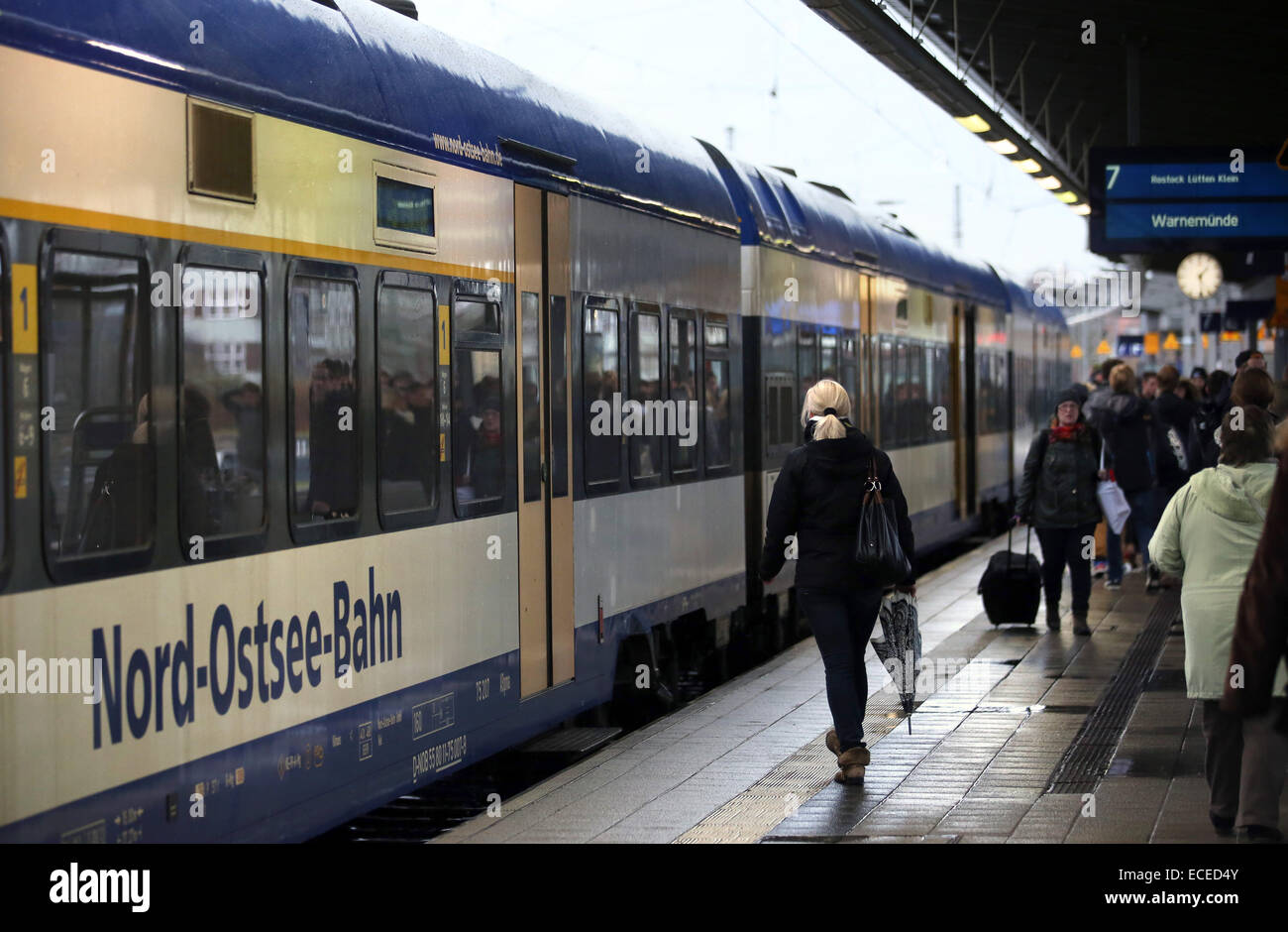 The Interconnex train between Leipzig and Warnemuende sits in central ...