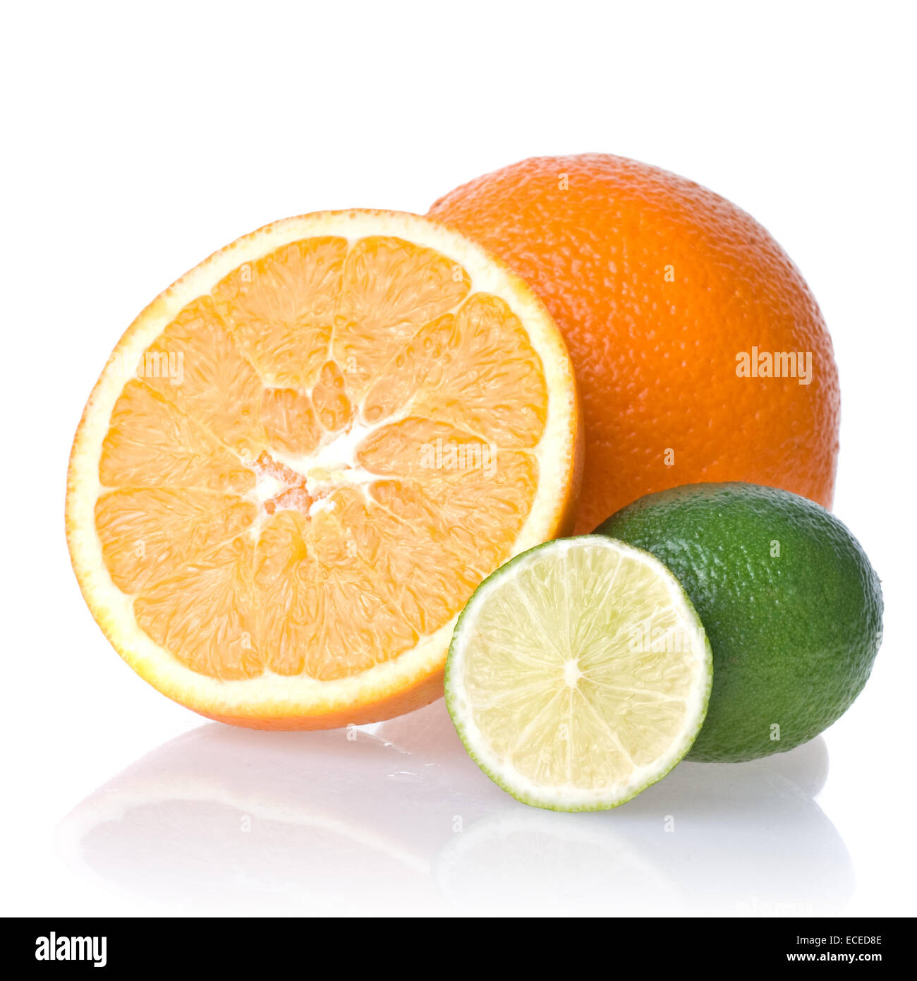 orange and lime isolated on white Stock Photo - Alamy