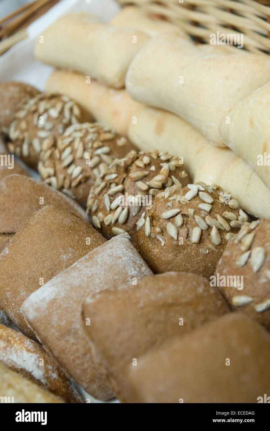 various baked bread buns Stock Photo - Alamy