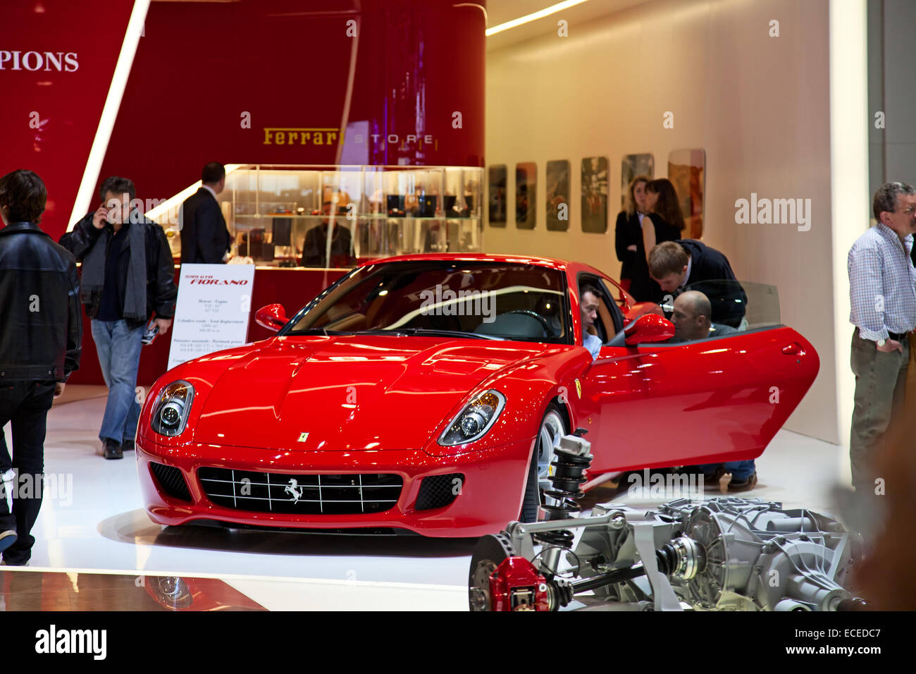 GENEVA - MARCH 8: The Ferrari stand at the 81st International Motor ...