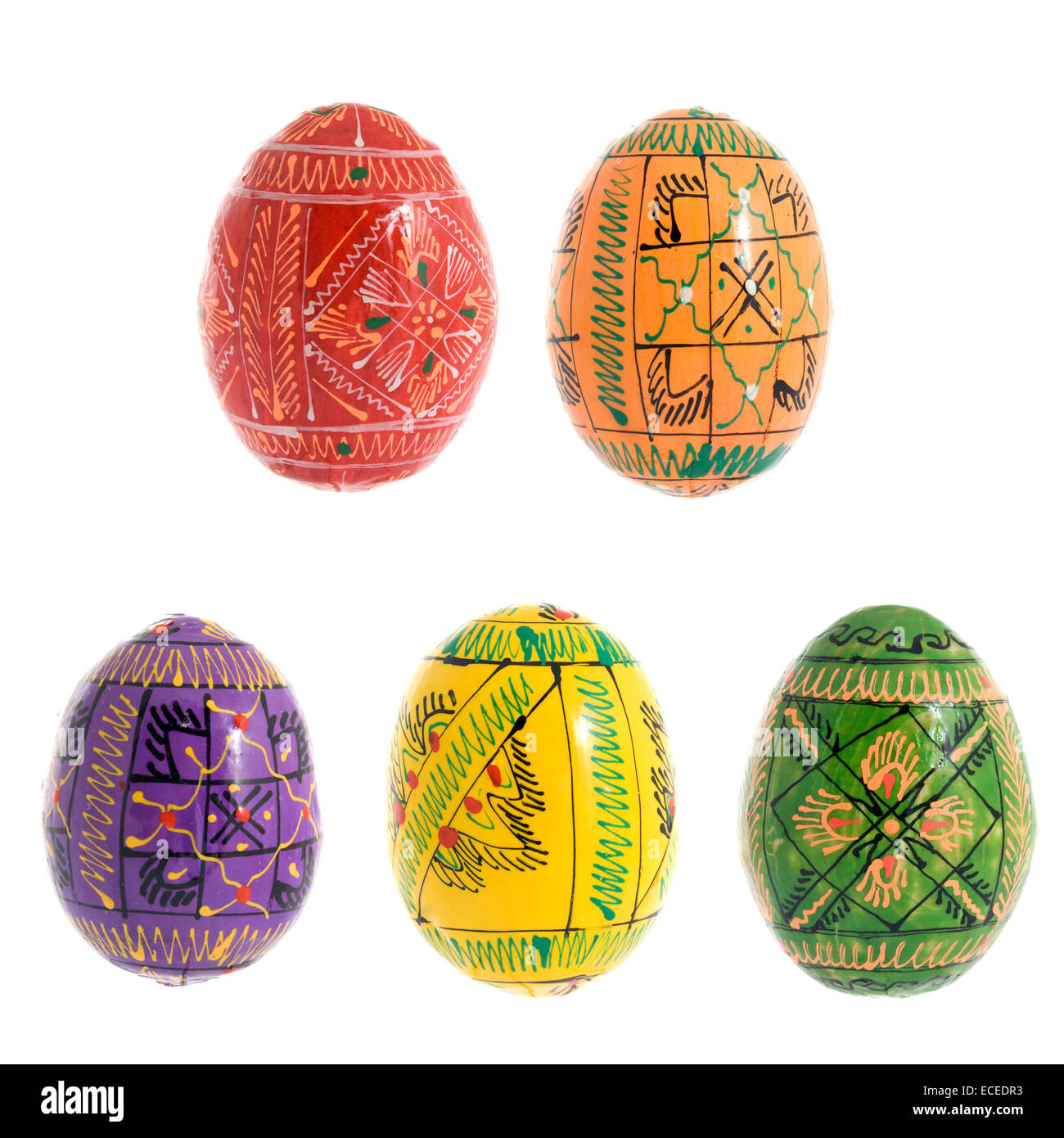 various color easter eggs isolated on white Stock Photo - Alamy