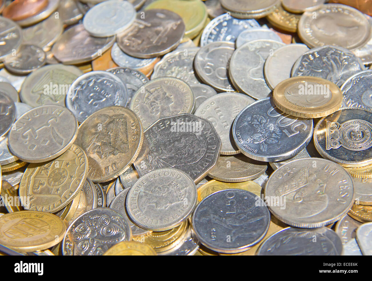 Closeup assortment old coins hi-res stock photography and images - Alamy