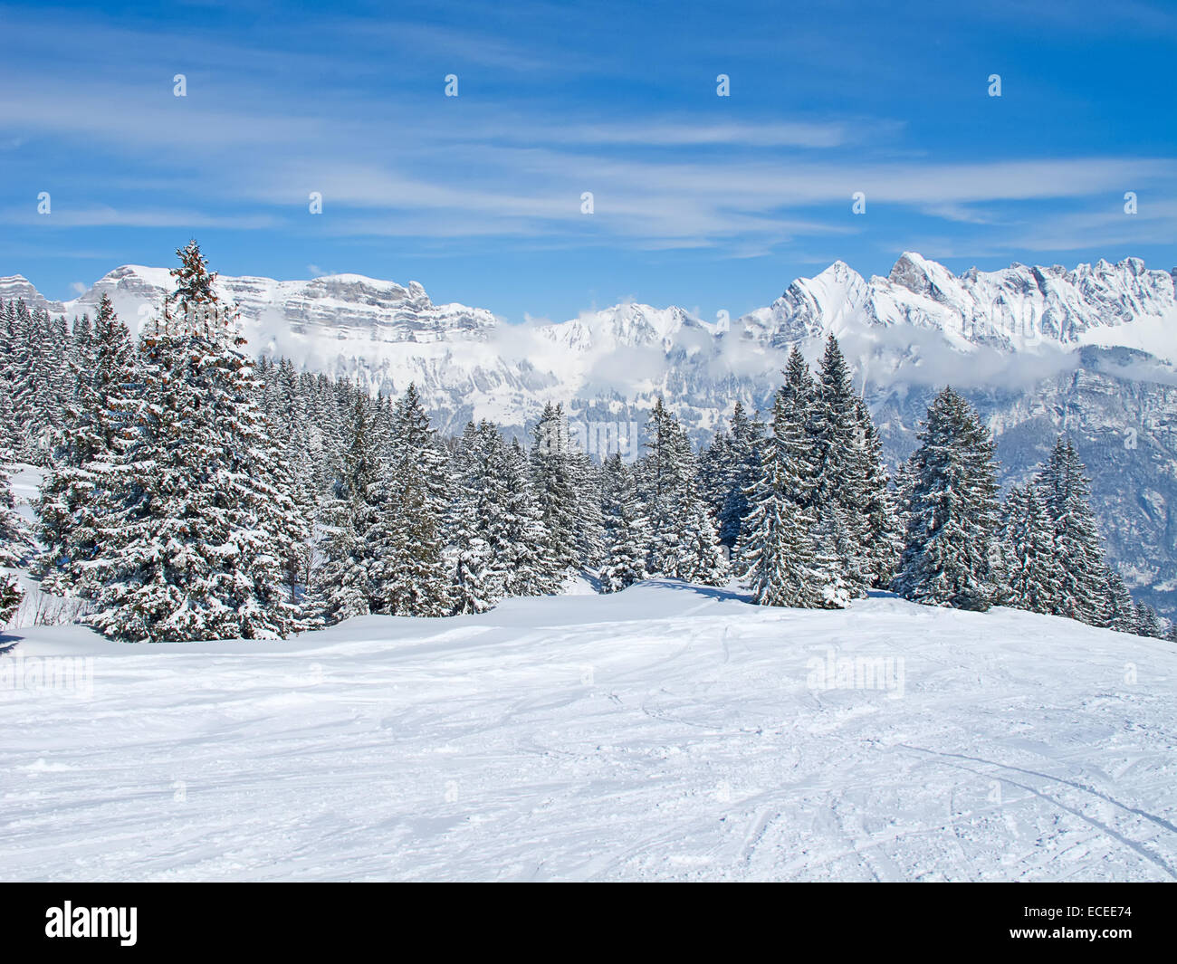 Winter in the swiss alps, Switzerland Stock Photo - Alamy
