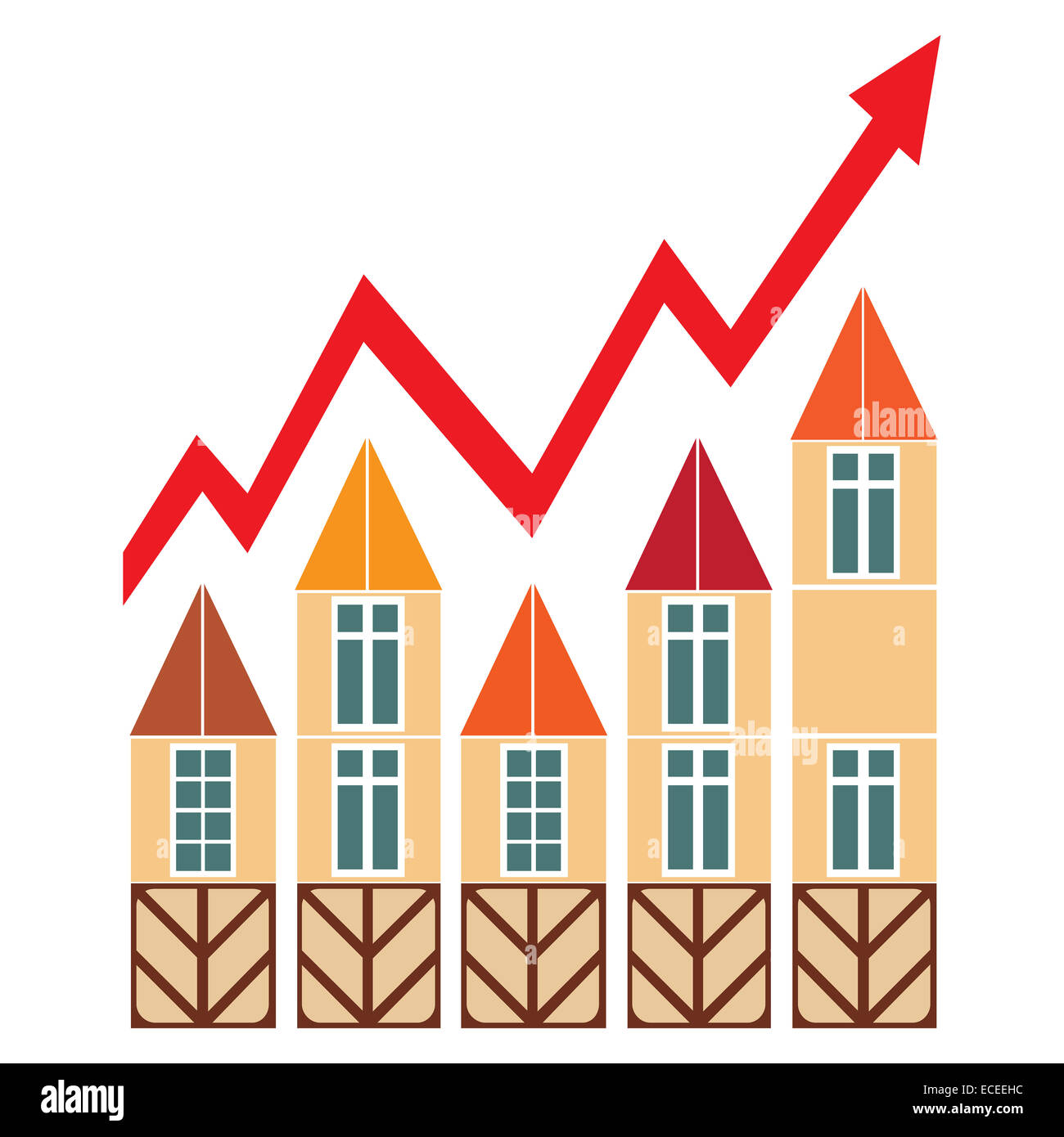 House prices rising concept Cut Out Stock Images & Pictures - Alamy
