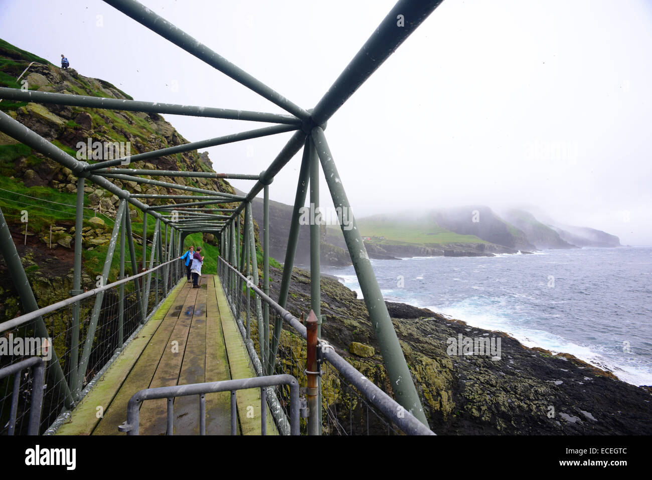 Bridge in hiking path Mykineshólmur, Mykines, Faroe Islands Stock Photo ...