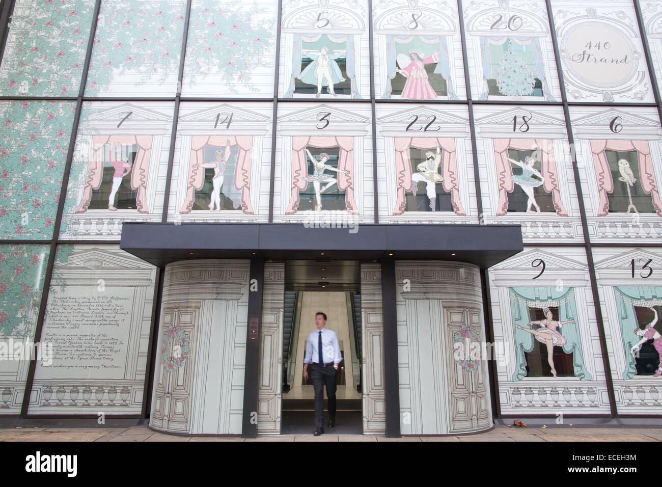 London, UK. 12th Dec, 2014. Coutts Bank, The Strand, Christmas Facade ...