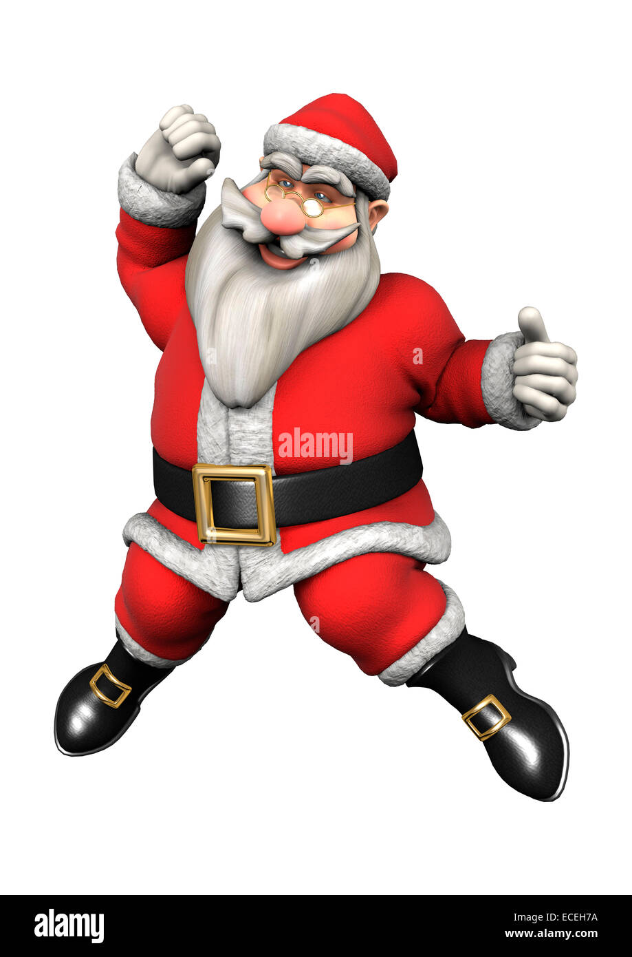 3D digital render of exercising Santa isolated on white background ...