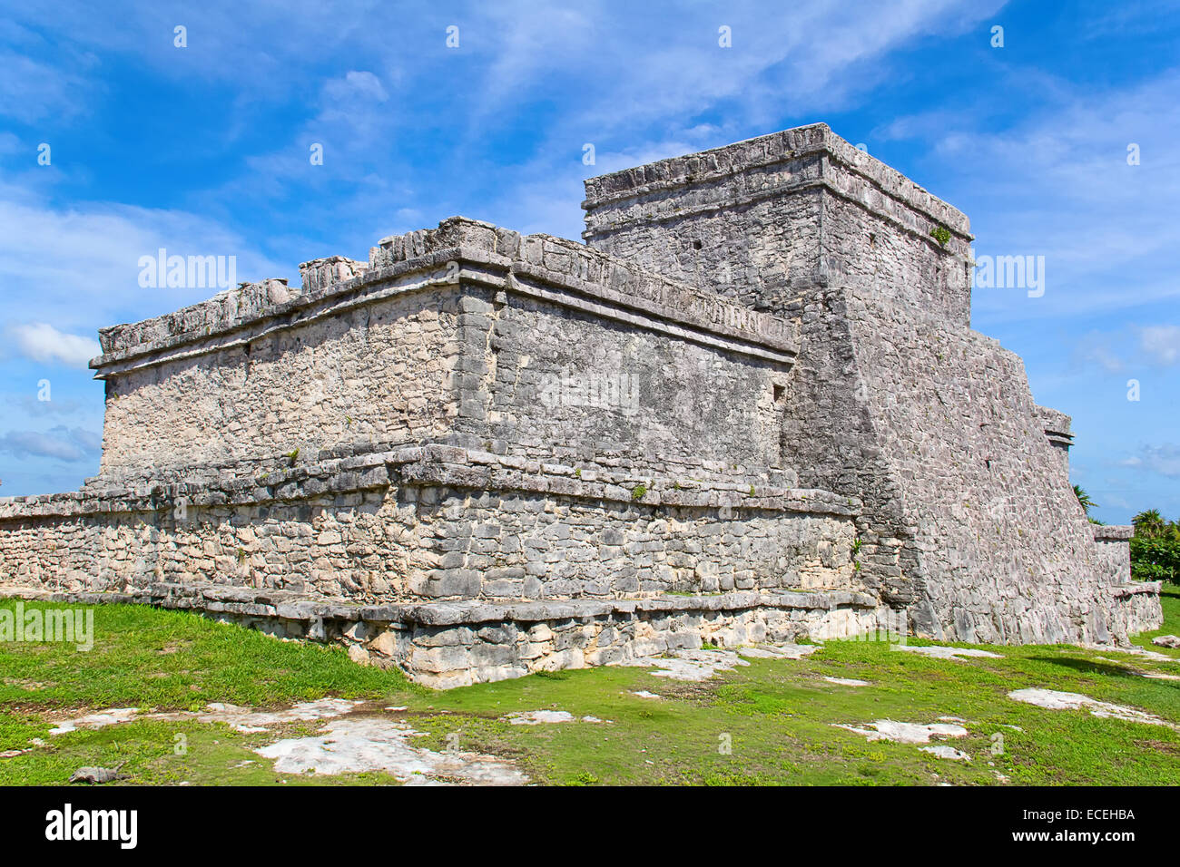 Ruins of the Mayan fortress and temple near Tulum, Mexico Stock Photo ...