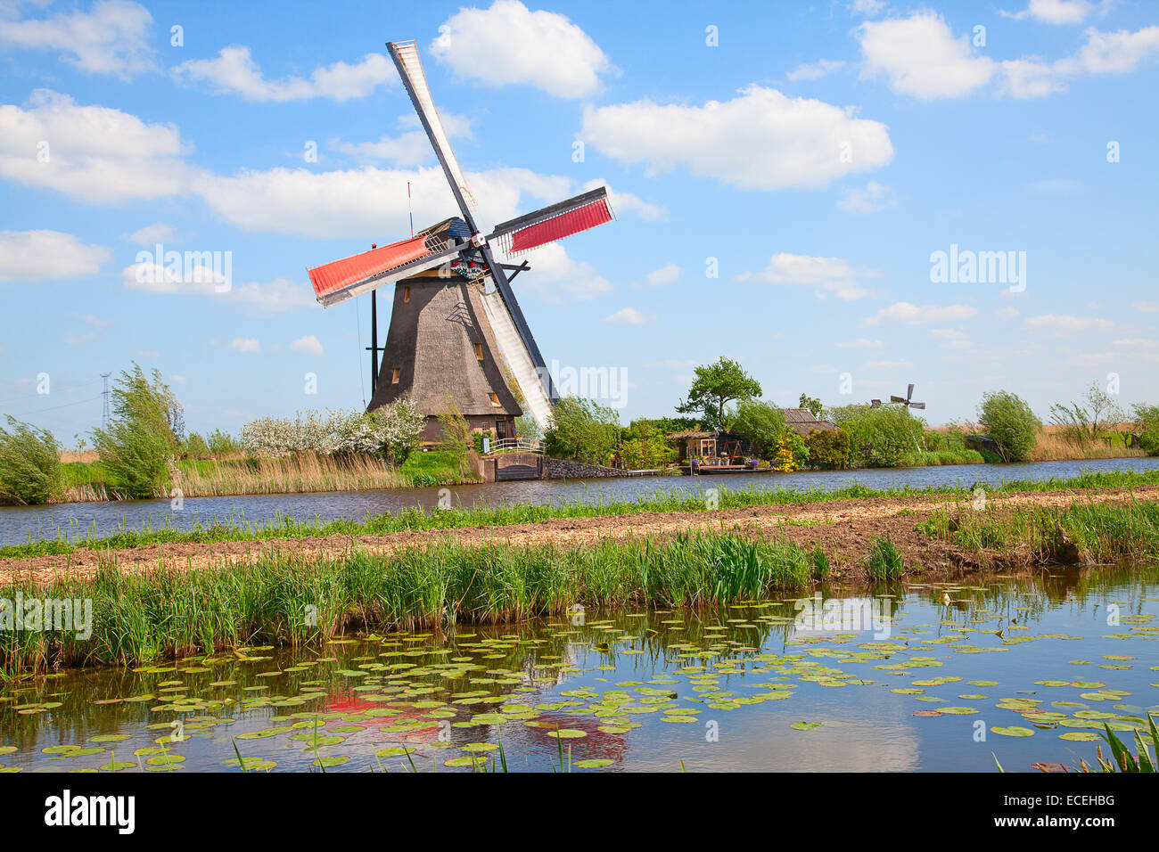 Ancient windmills near Kinderdijk, Netherlands Stock Photo - Alamy
