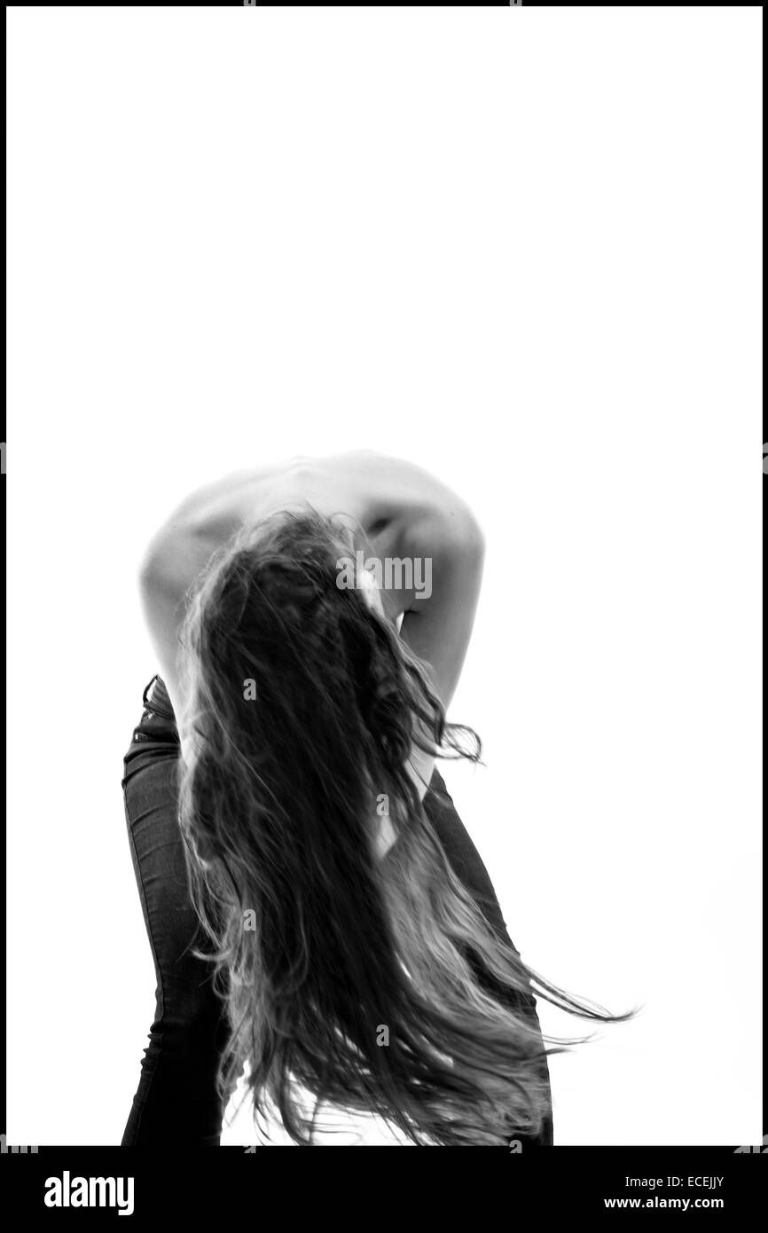 Woman Bending Black and White Stock Photos & Images - Alamy