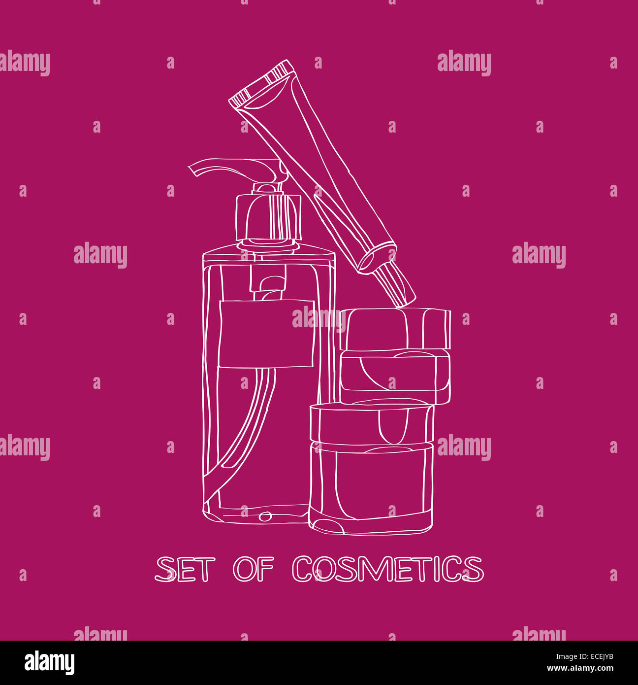 set of cosmetics for skin care Stock Photo - Alamy