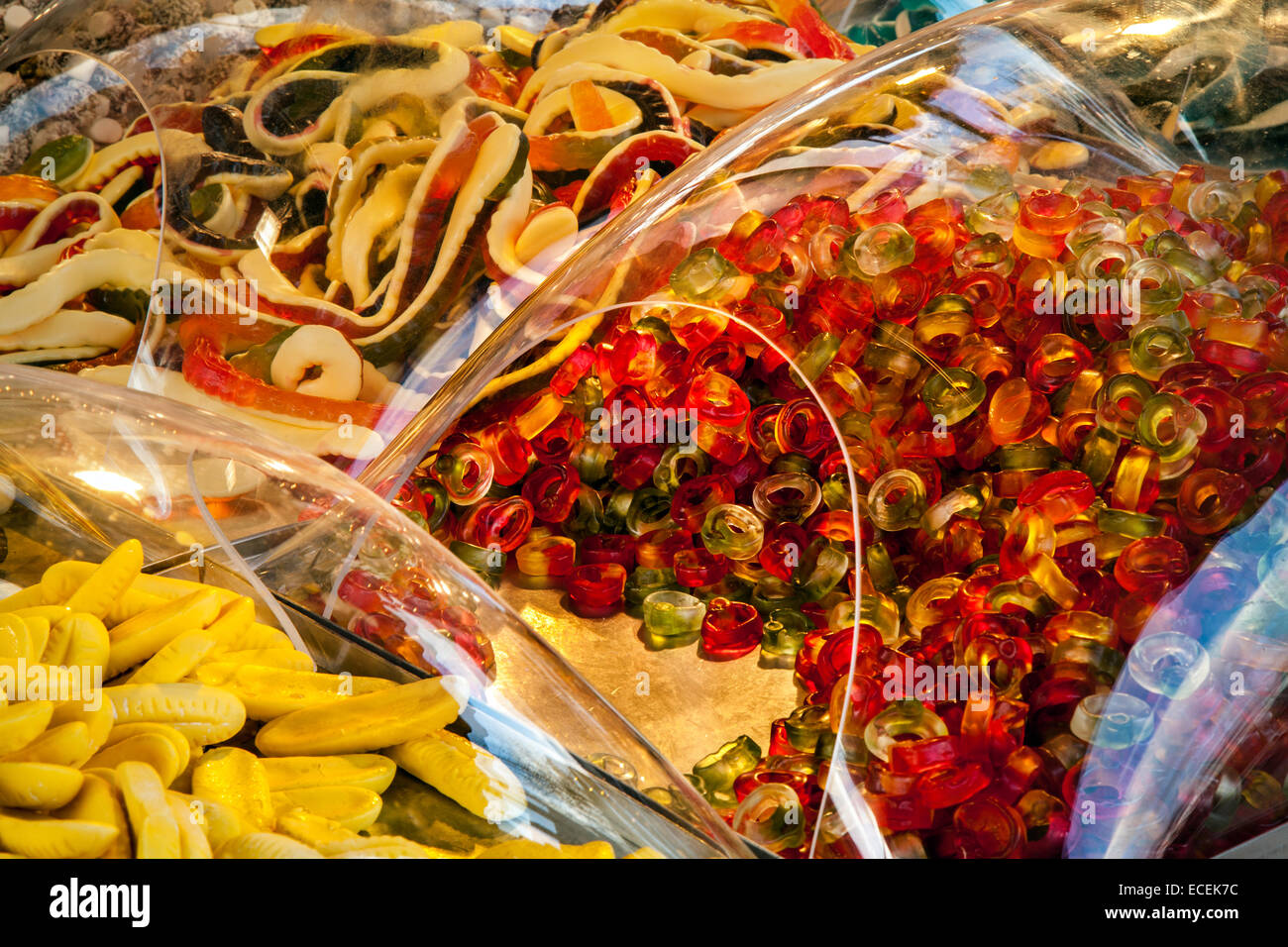 Varieties of Pick n Mix sweets on sale, boiled, fizzy, foam, jelly ...